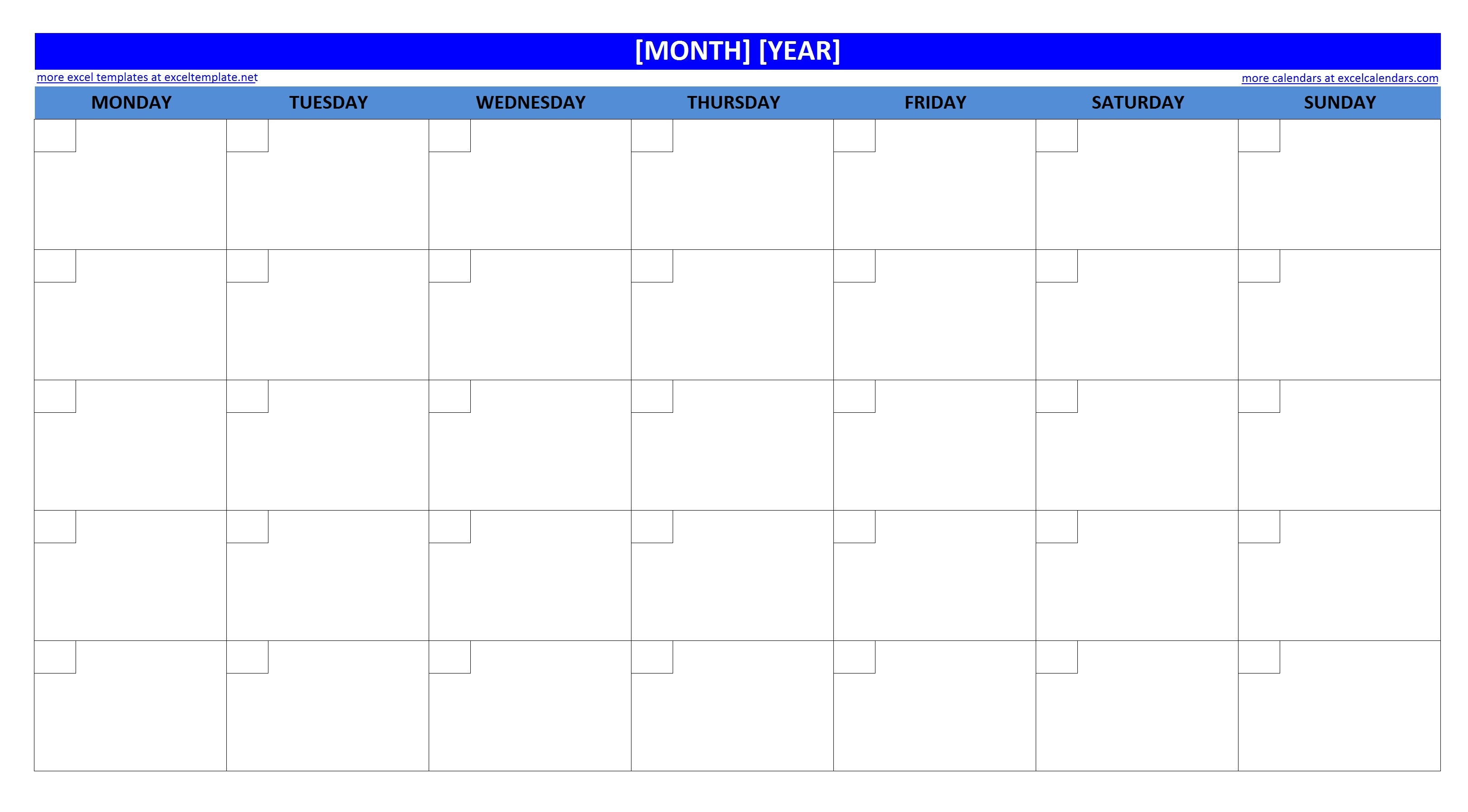 Blank Calendar Grid Printable Example Calendar Printable Printable