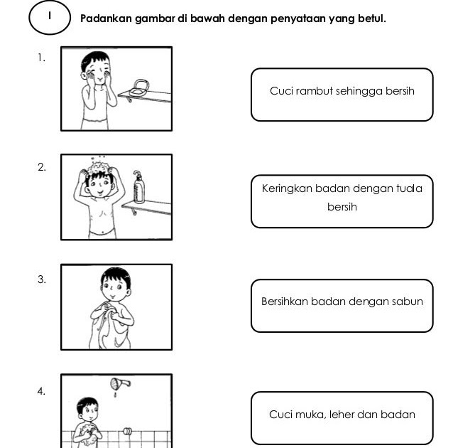 Lembaran Kerja Pendidikan Kesihatan Tahun 1 Pendidikan Jasmani Dan