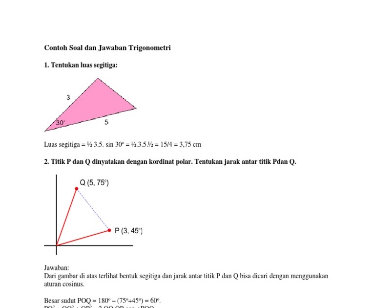 Contoh 10 Soal Aturan Sinus Dan Cosinus Beserta Jawabannya Contoh