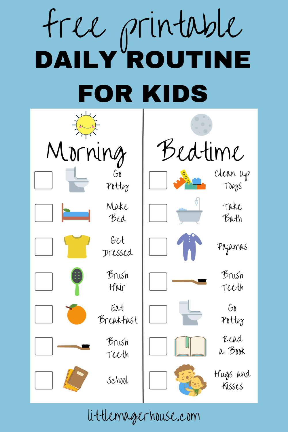 Daily Routine Printable Free Printable Templates