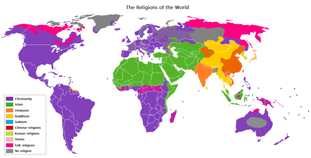 Religions Of The World Map Life After 40