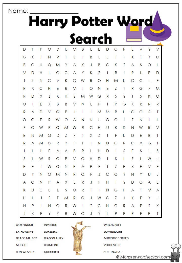 Harry Potter Things Word Search Letter Words Unleashed Exploring