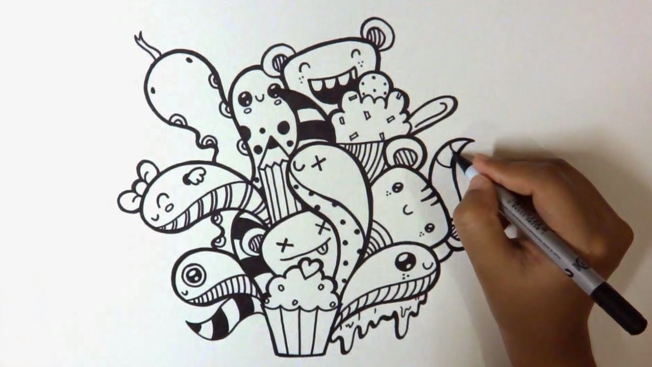 Lukisan Doodle Paling Senang 88 Gambar Doodle Art Yang Mudah Dan