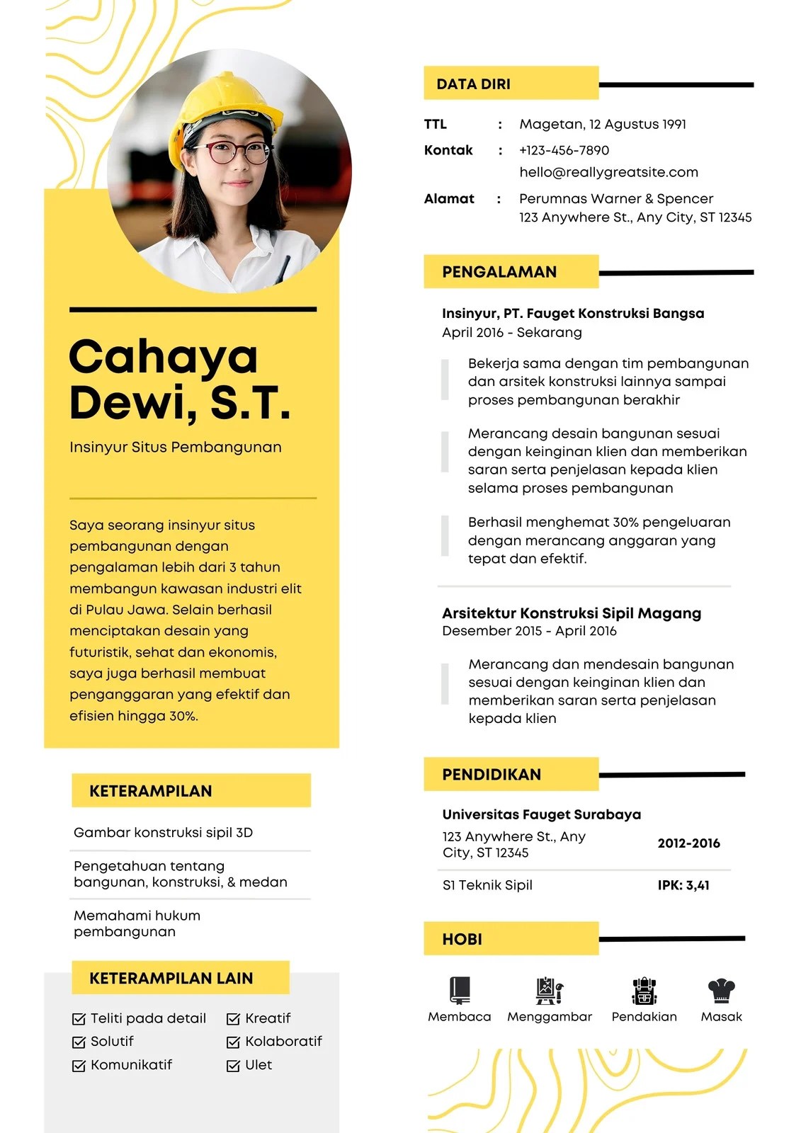 Contoh Cv Fresh Graduate Teknik Sipil Contoh Surat Resmi