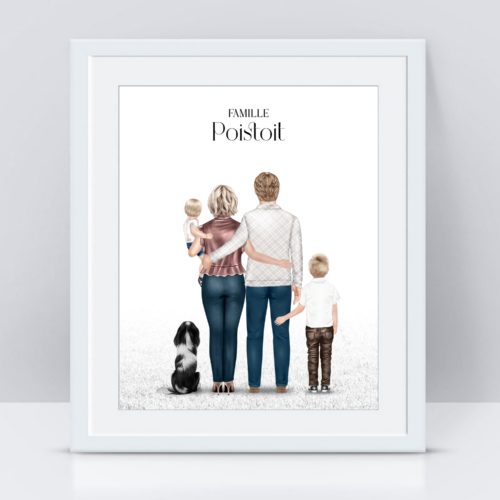 Portrait De Famille Personnalisé Gratuit Bleu