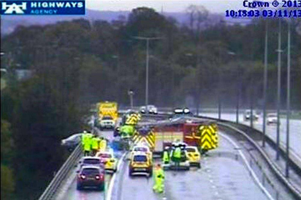 Junction 23 Crash Two People Rescued From Car Teetering Off M6 Bridge