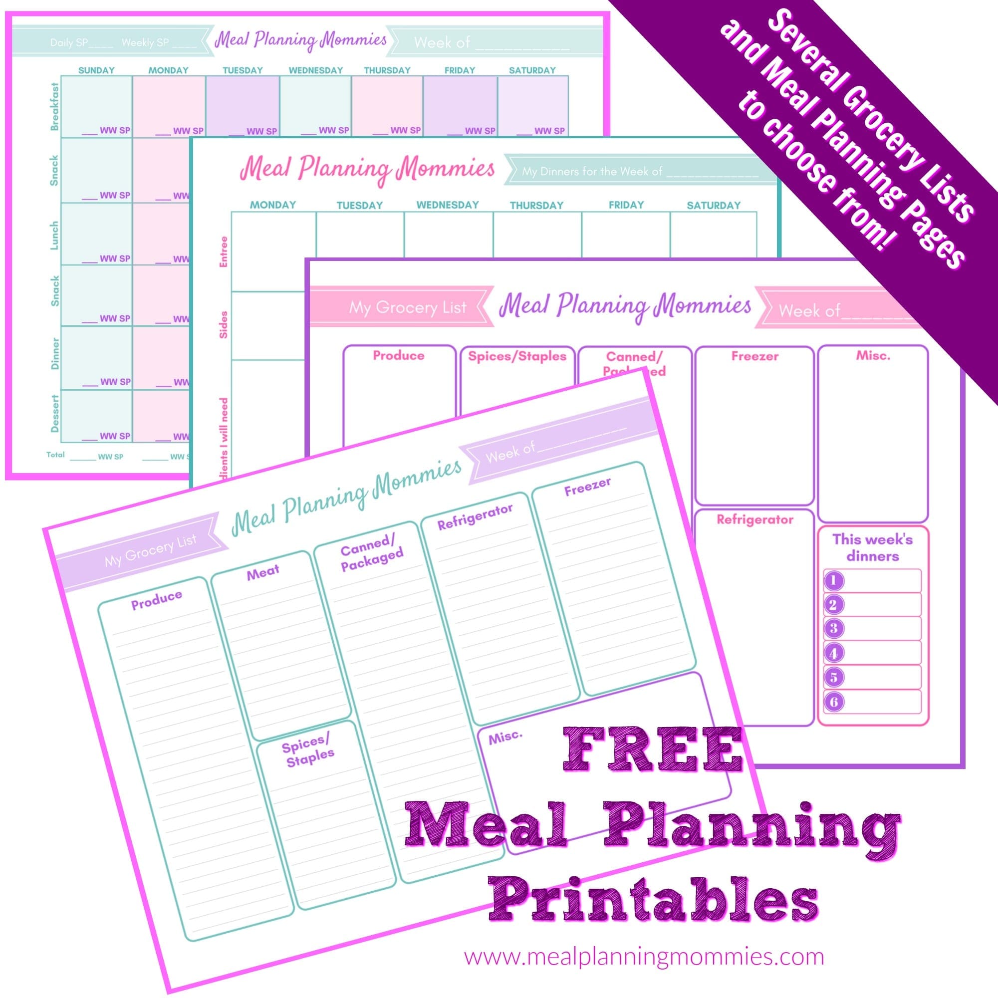 Monthly Meal Planner And Grocery List Printable Templates Free