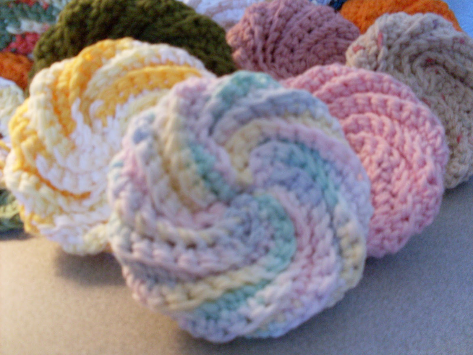 Nylon Net Scrubbies Crochet Pattern Spiral Scrub Cathartic Crafting