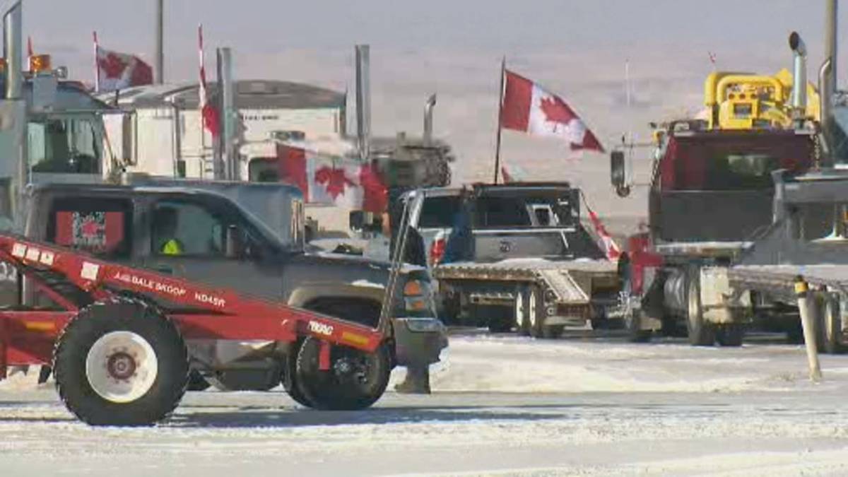 Movement At Coutts Border On 5th Day Of Blockade One Lane Open In Each