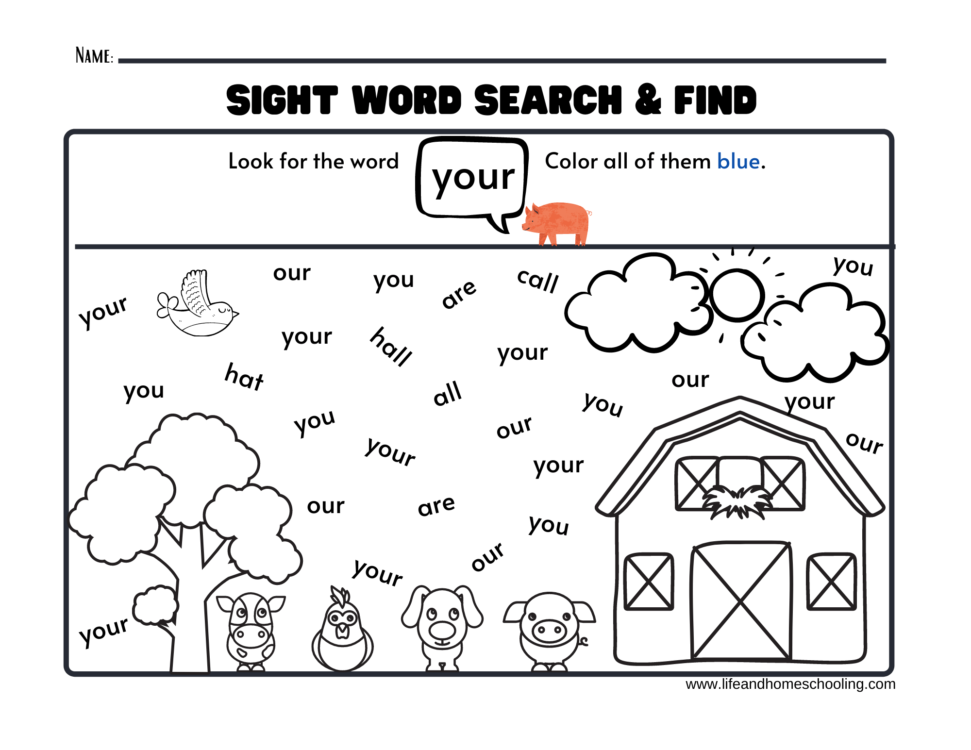 ️she Sight Word Worksheet Free Download