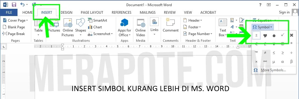 Simbol Lebih Besar Sama Dengan Di Word 5 Cara Membuat Simbol Kurang