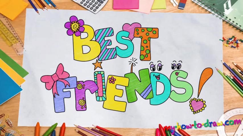 How To Draw You And Your Bff How To Draw Best Friends Forever Heart