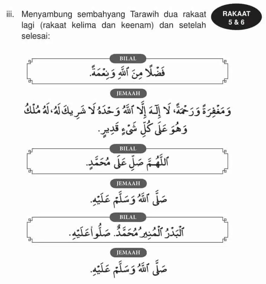 Selawat Solat Tarawih 8 Rakaat Jakim Panduan Solat Tarawih