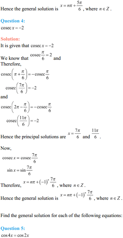 Ncert Solutions For Class 11 Maths Chapter 3 Trigonometric Functions Ex