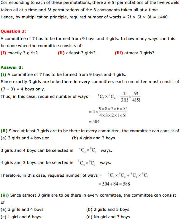 Ncert Solutions For Class 11 Maths Chapter 7 Permutations And