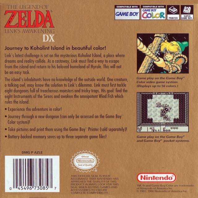 The Legend Of Zelda Links Awakening Dx Usa Europe Gbc Rom