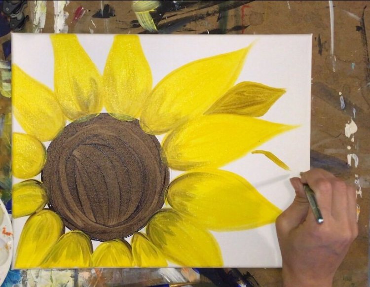 How To Paint Sunflowers Step By Step Sunflower