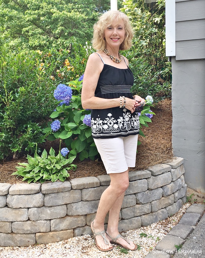 Fashion Over 50 Casual Shorts And Top Southern Hospitality