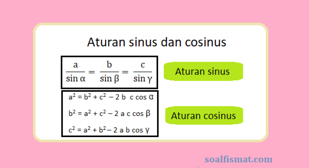 Contoh Soal Aturan Sinus Dan Cosinus Beserta Jawaban