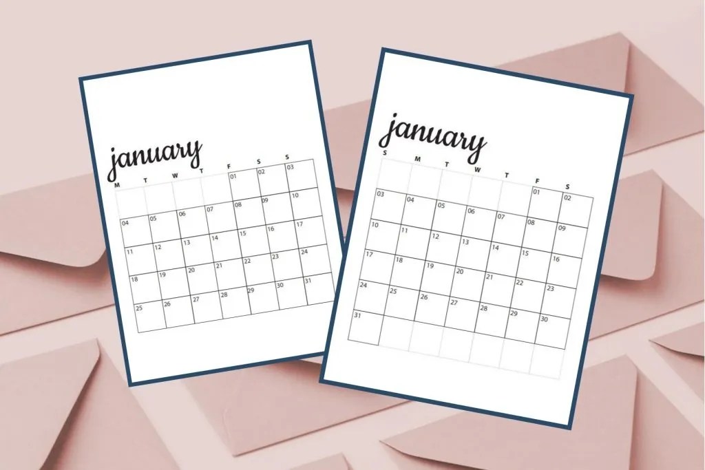 Free Vertical Printable Monthly Calendar Keeping Life Sane