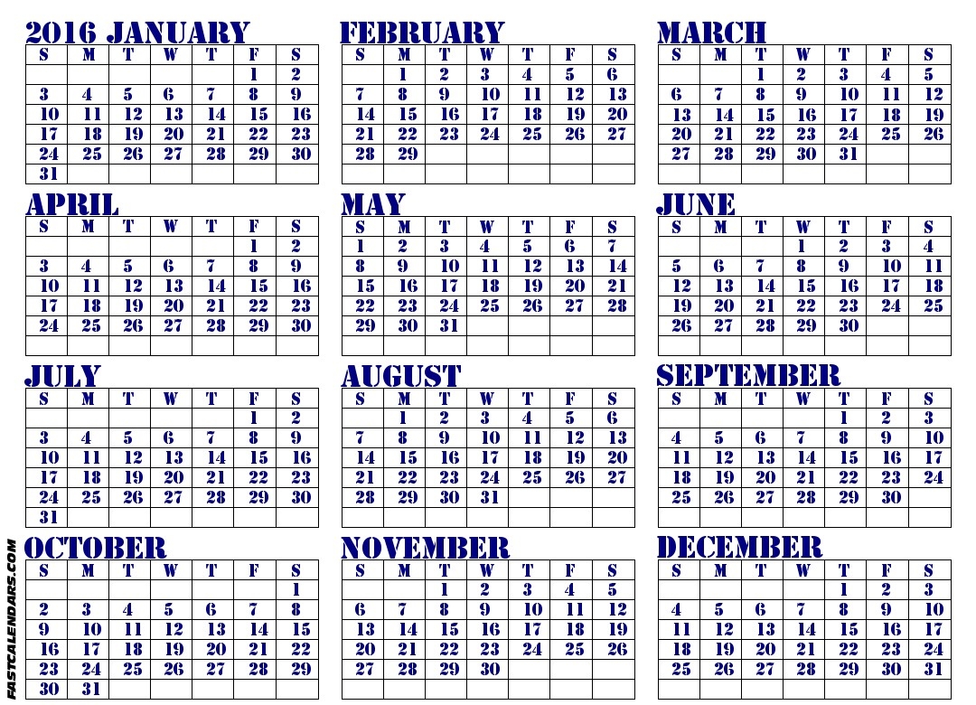 Printable Yearly Calendars Calendarsquick Unique Full