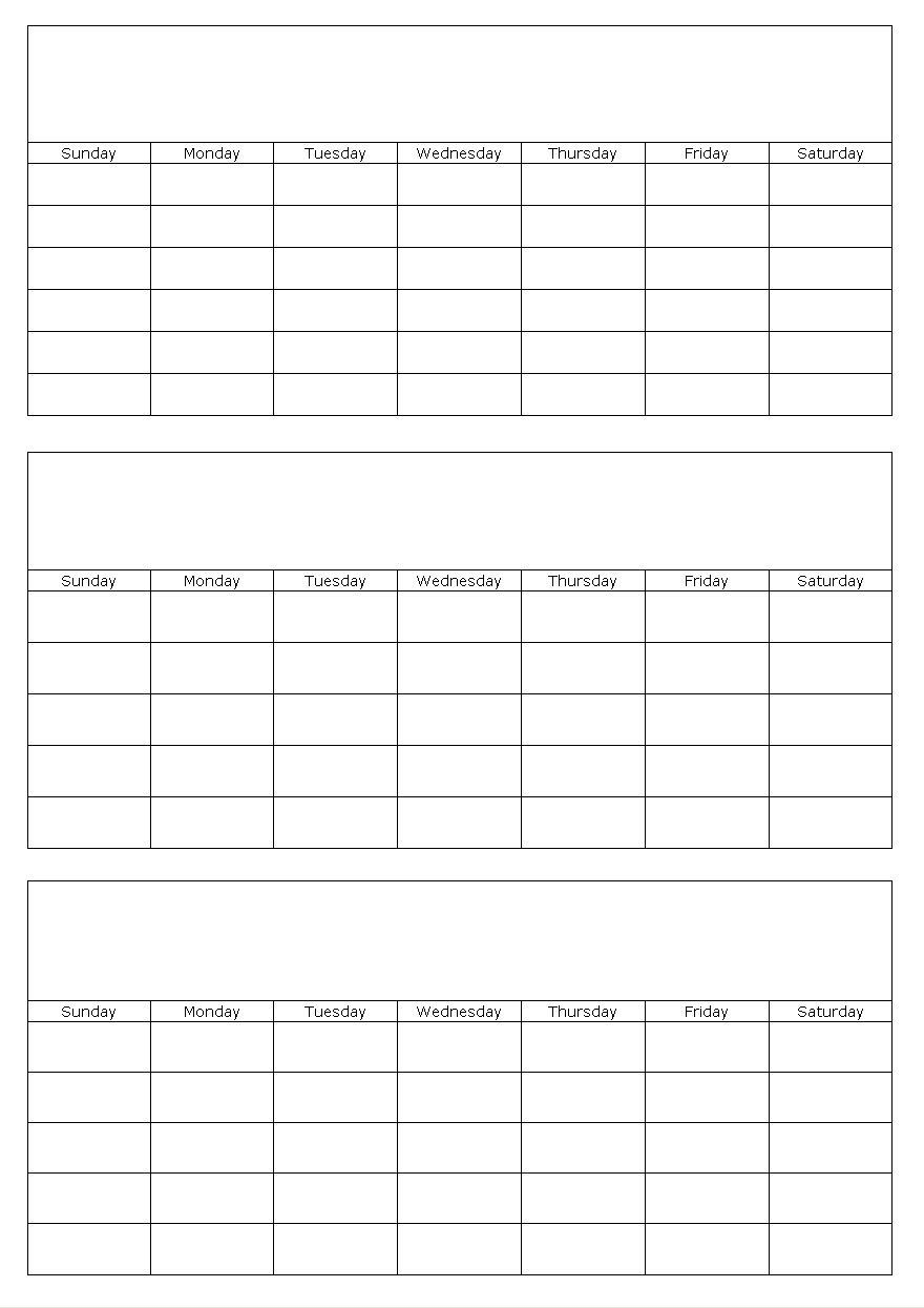 Blank Calendar No Dates Example Calendar Printable Blank Printable