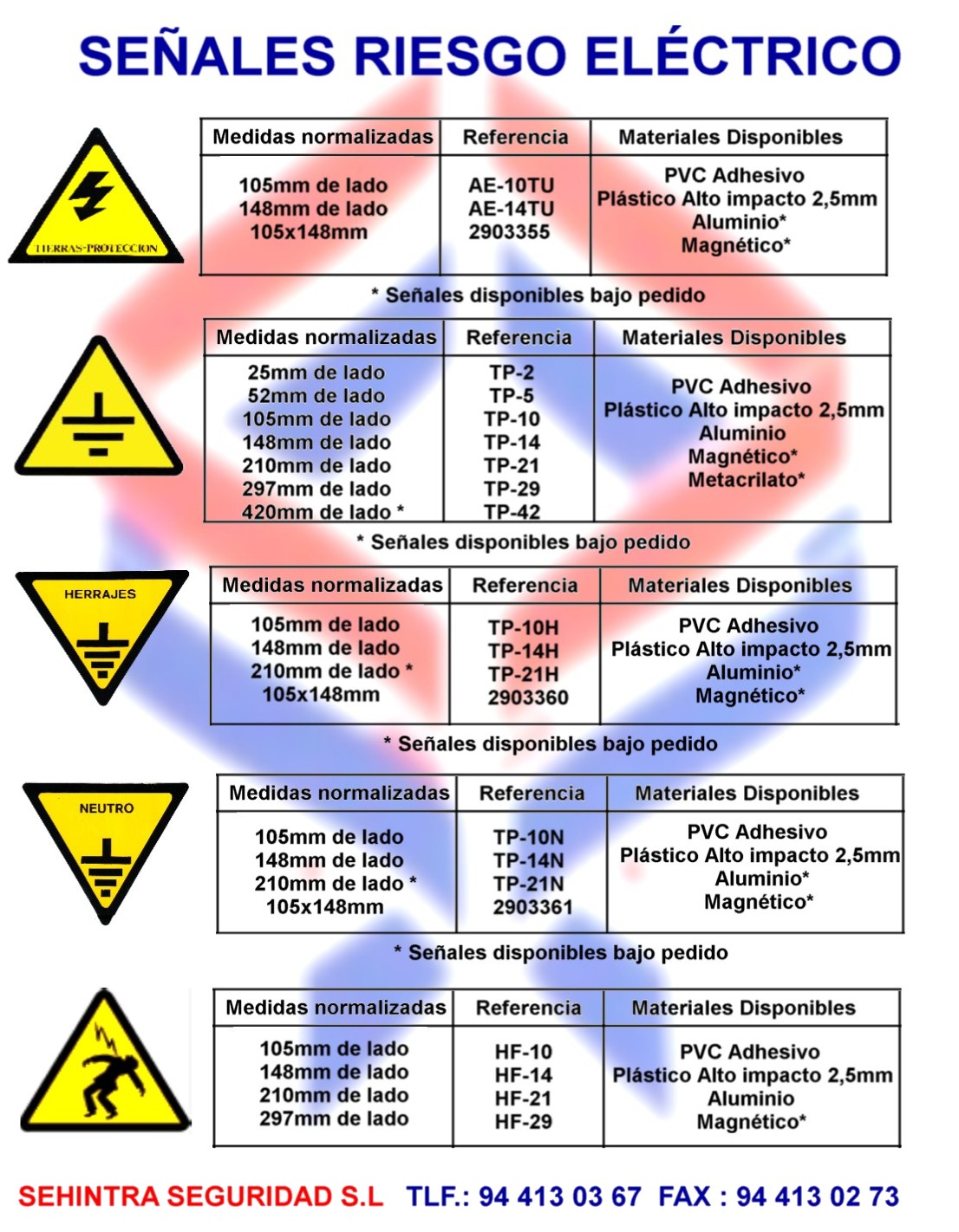 SeÑales Riesgo Electrico Sehintra Seguridad SeÑalizaciones Y Estudios