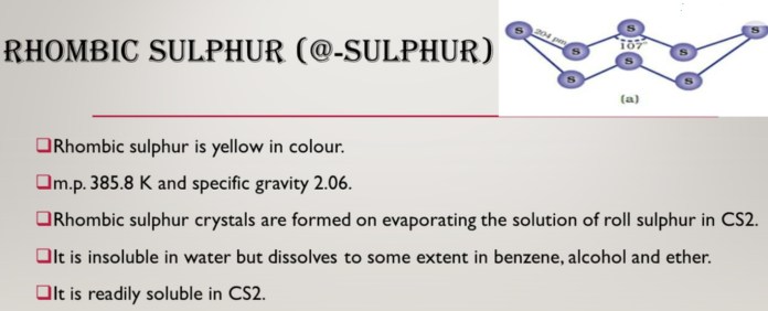 Sulphur Types Preparation Properties And Uses Self Study Point