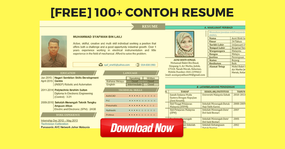 Download Amp Edit 100 Contoh Resume Terbaik 2019 Microsoft Word Riset