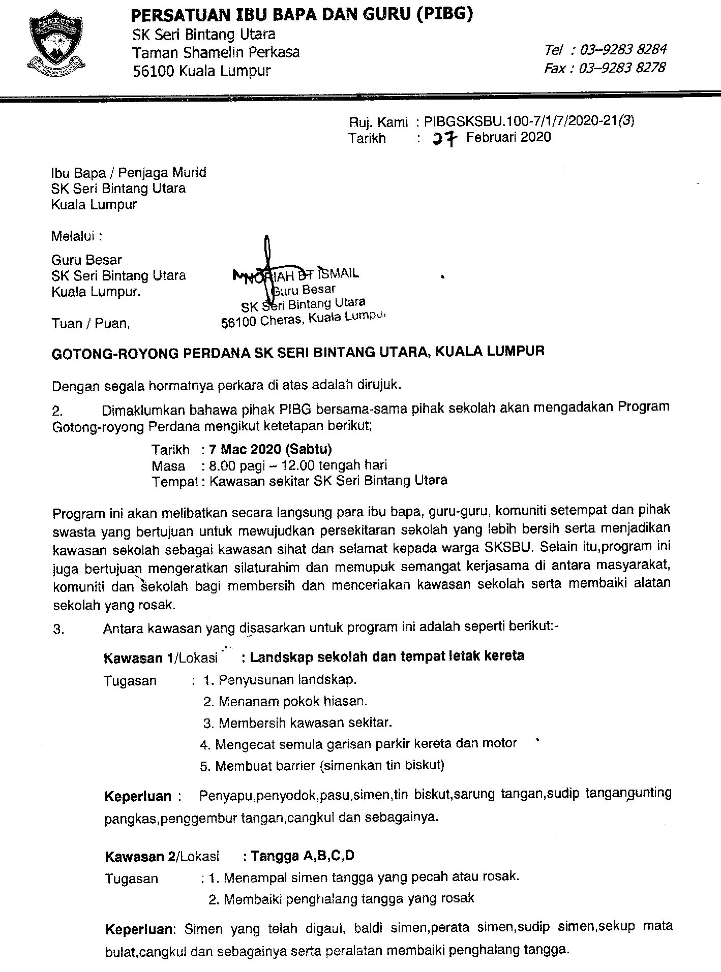 Contoh Surat Makluman Pembukaan Sekolah Surat Makluman Arahan