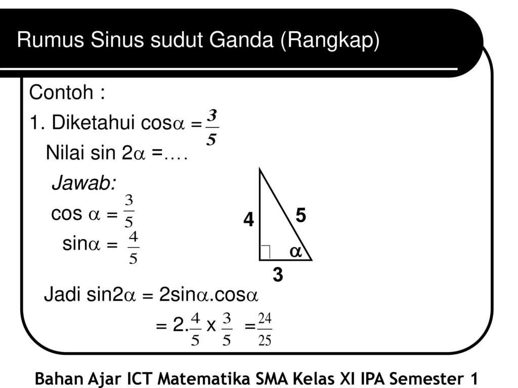 Inspirasi Trigonometri Pembuktian Rumus Sudut Rangkap