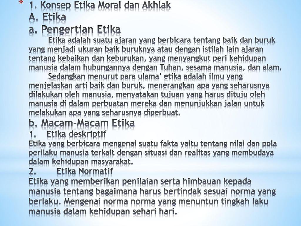 Pengertian Etika Dan Moral Ilmu