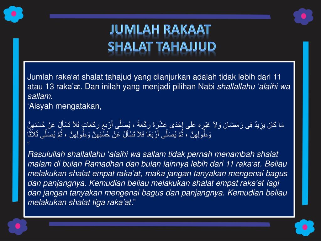 Sholat Tahajud 8 Rakaat Ujian