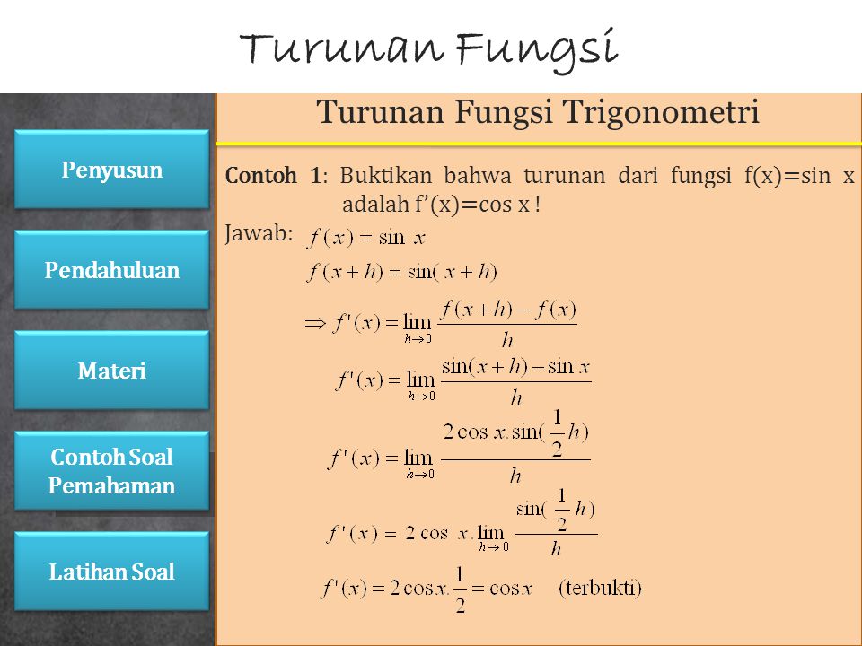 Aplikasi Turunan Fungsi Trigonometri Ujian