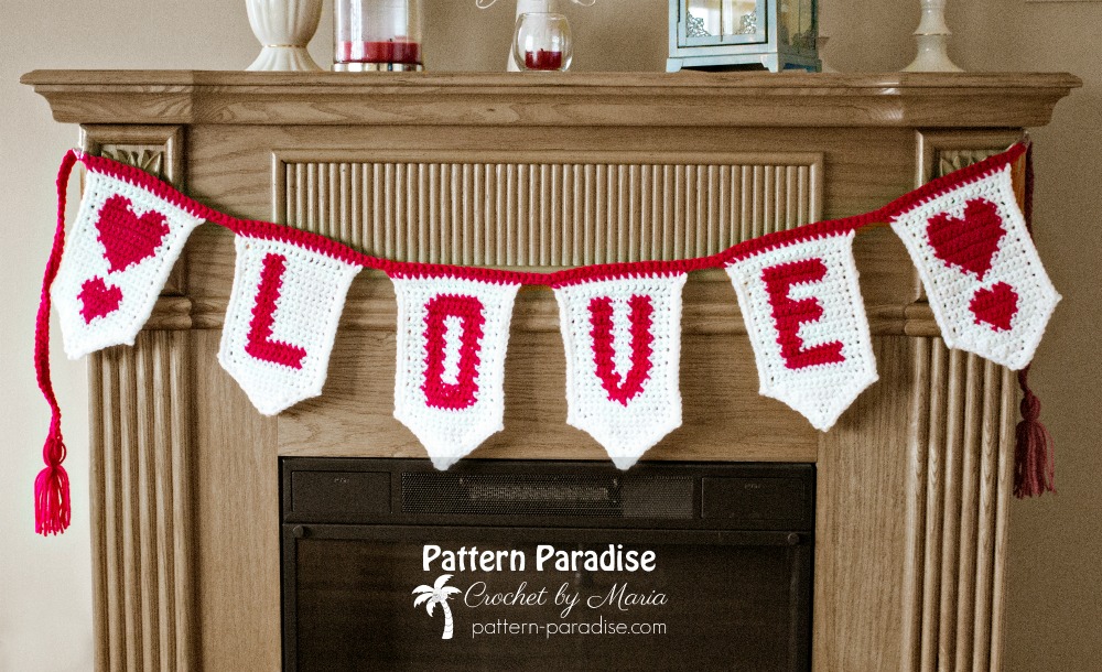 Free Crochet Pattern Love Banner Pattern Paradise