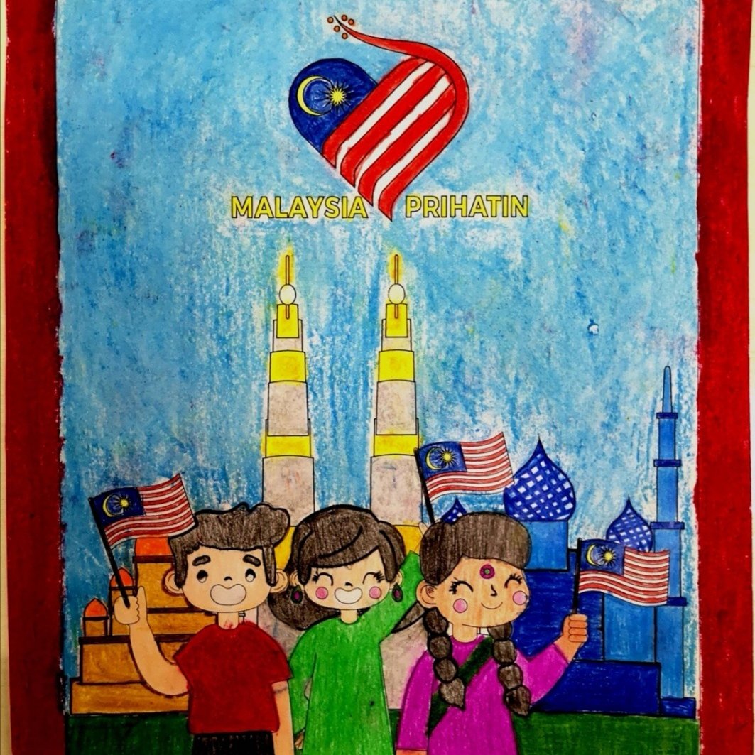 Lukisan Bendera Malaysia Bentuk Love Cara Melukis Poster Kemerdekaan