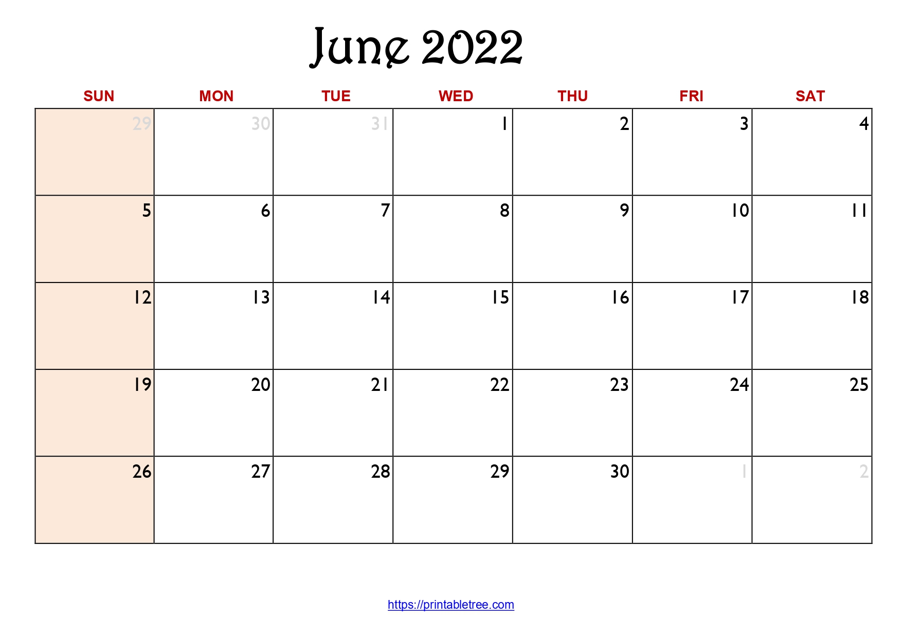 Free Printable June 2022 Calendars Wiki Calendar June 2022 Calendar