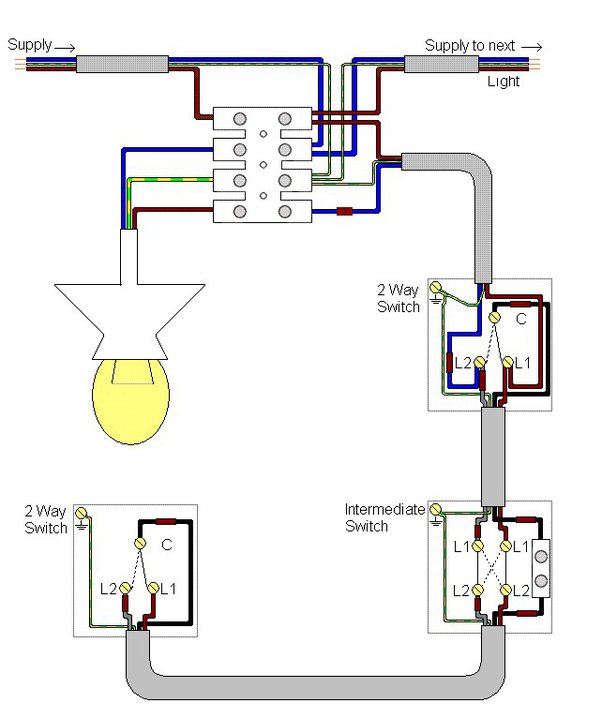 One Gang Two Way Switch Wiring Diagram