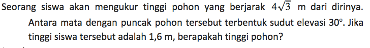 Menghitung Tinggi Pohon Menggunakan Rumus Identitas Trigonometri