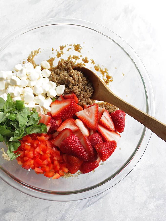 Spring Strawberry Basil Quinoa Salad Robust Recipes