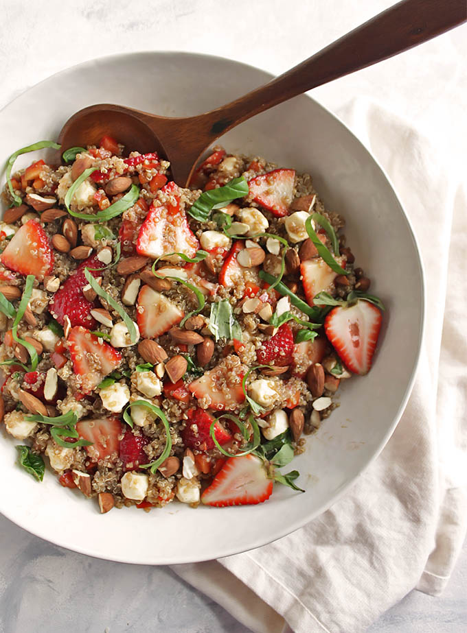 Spring Strawberry Basil Quinoa Salad Robust Recipes