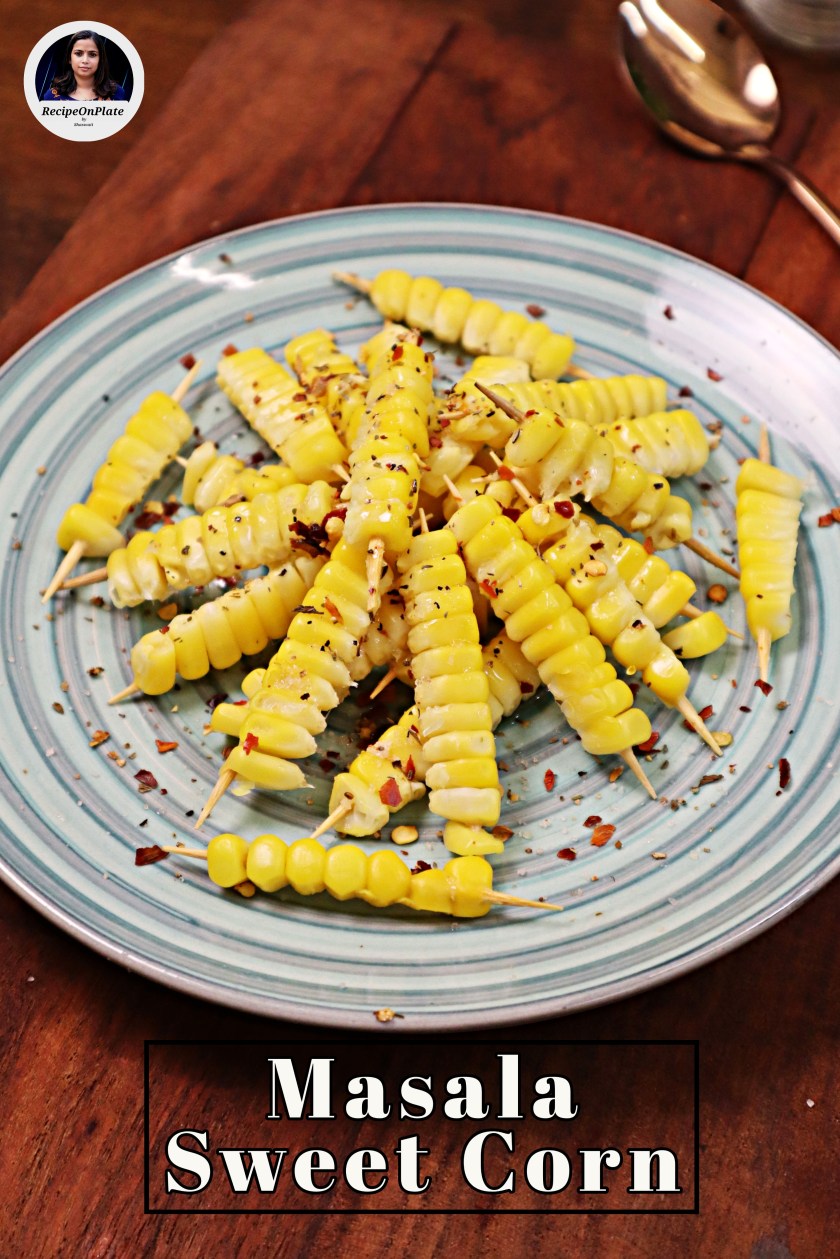 Masala Sweet Corn Recipe On Plate