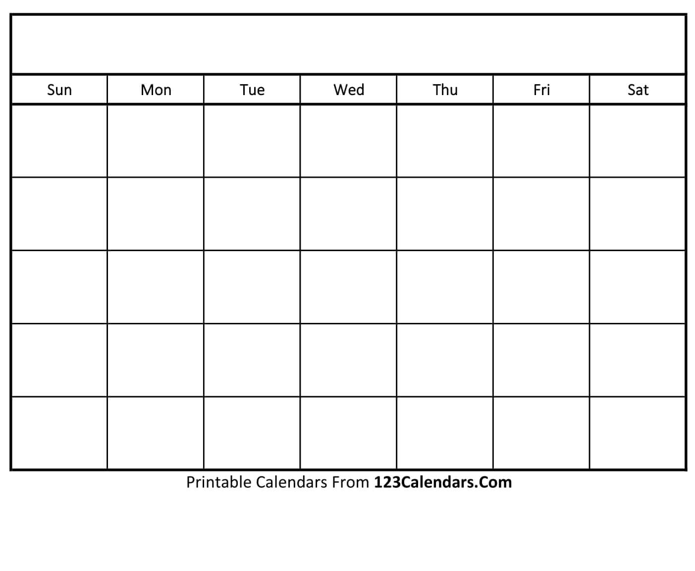 Blank Monthly Calendar Blank Calendar Template Free Printable Blank