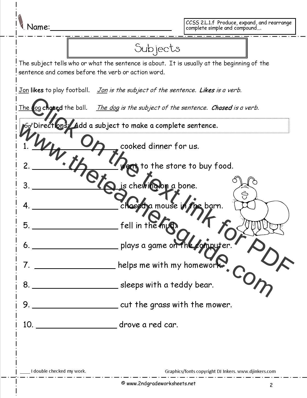 Fixing Sentences Worksheet 2nd Grade Spag Fix The Sentences Teaching