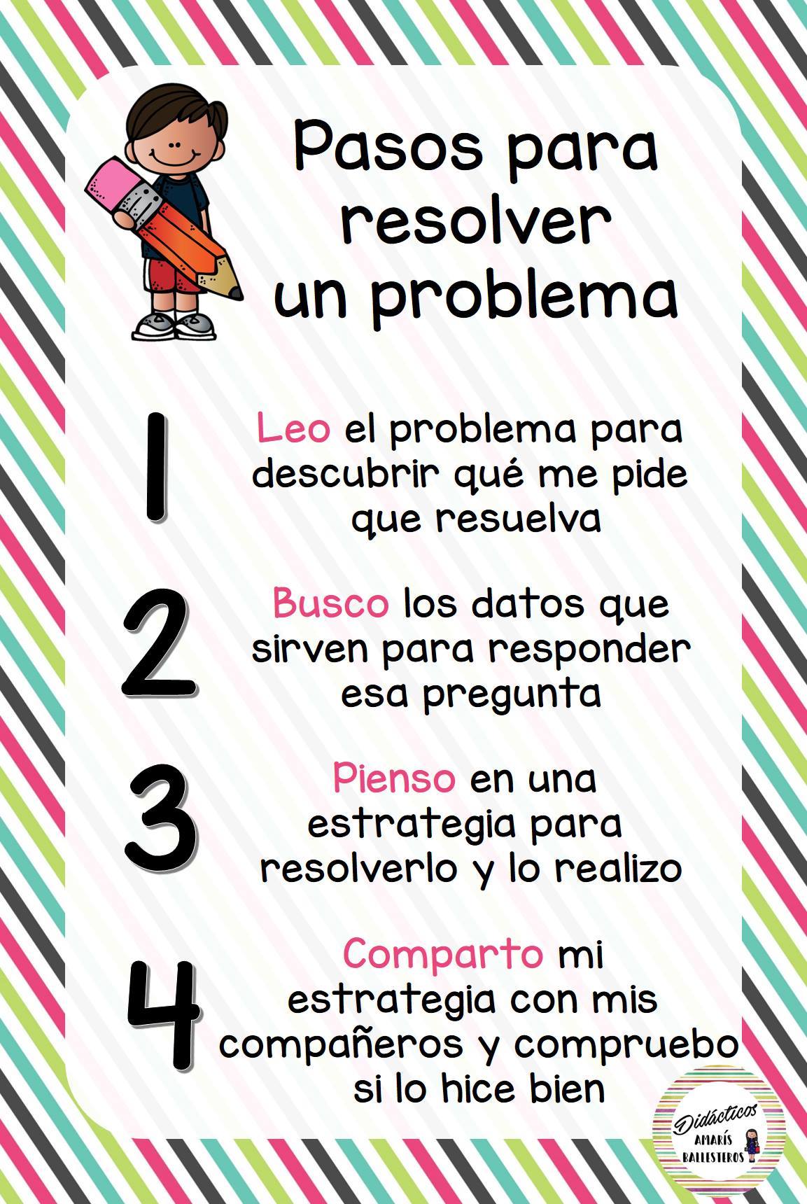 Excelentes Láminas Matemáticas Pasos Para Resolver Un Problema ¿qué