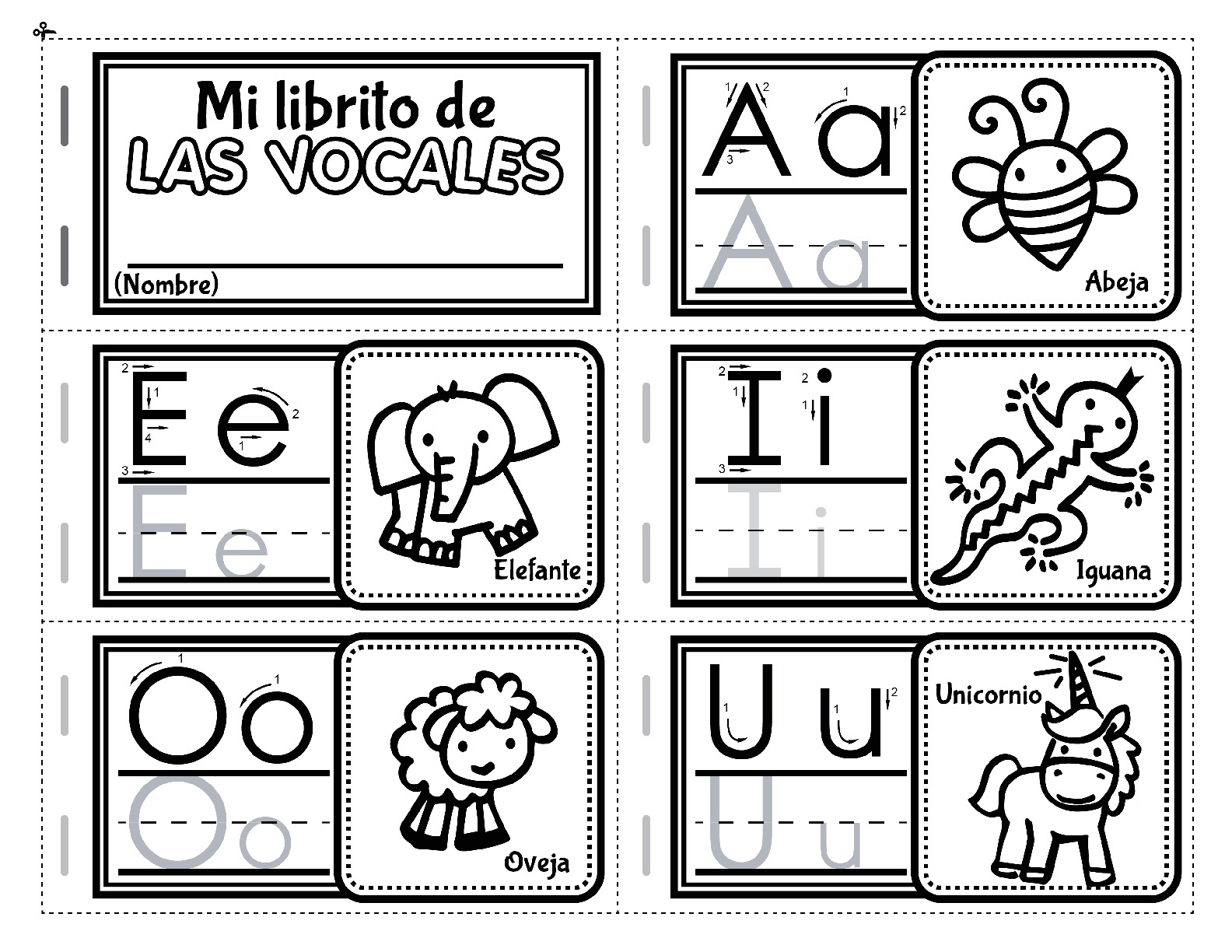 Mi Librito De Las Vocales Para Recortar Orientación Andújar