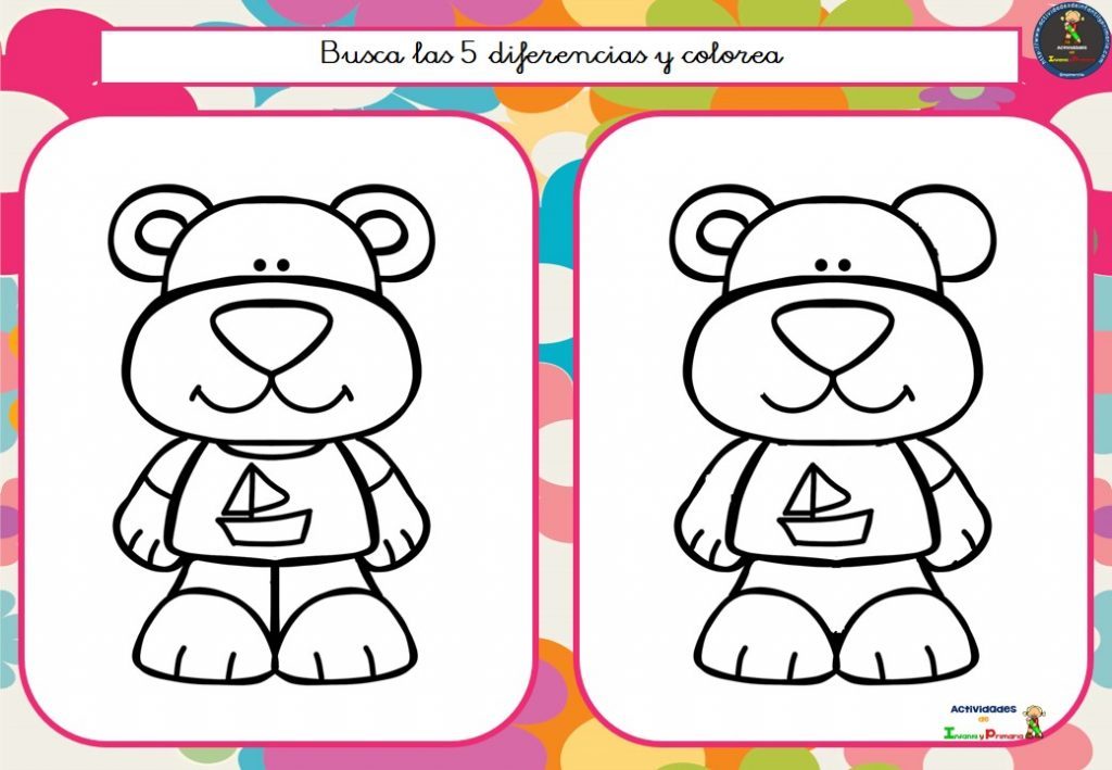 Busca Las 5 Diferencias Y Colorea Ideal Para Infantil Orientacion Andujar