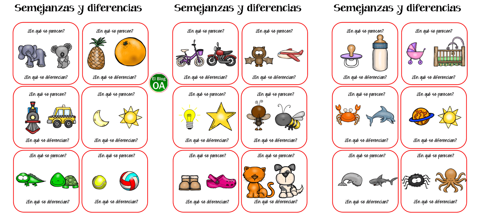 Ideas De Semejanzas Y Diferencias Habla Actividades I