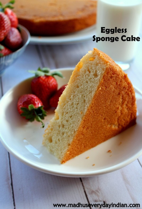 Eggless Vanilla Sponge Cake Recipe With Video And Step By Step Photos