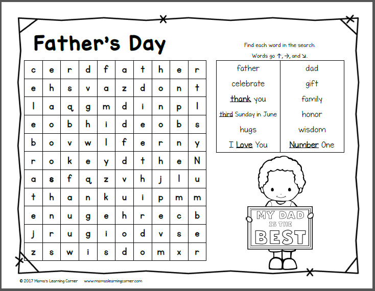 June Word Search Printable